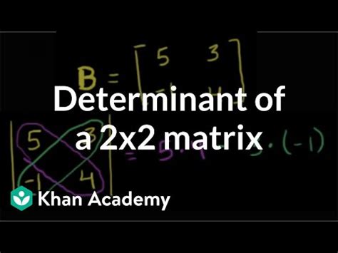 Determinant Of A 2x2 Matrix Video Khan Academy
