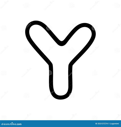 Cute Letter Y Line Art Vector Illustration Hand Drawn Doodle Sketch