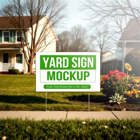 Yard Sign Mockup Vertical Psd Premium Ai Generated Psd