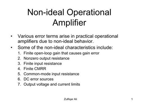 Non Ideal Operational Amplifier