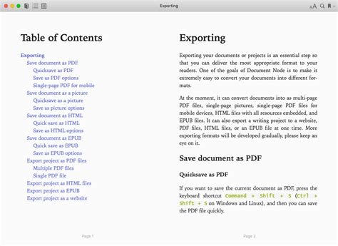 Document Node Exporting And Sharing