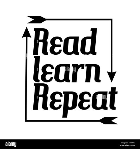 Read Learn Repeat Motivational Quote Design For T Shirt Poster Or Print Stock Vector Image