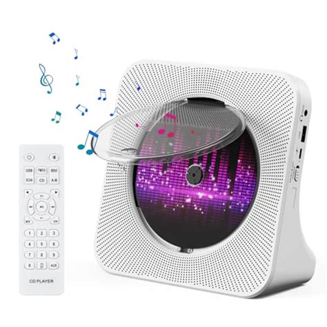 CD Player For Home With Dual Bluetooth Desktop CD Player With Speakers Portable CD Player