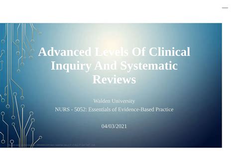 Nurs 6052 Module 3 Assignment Evidence Based Project Part 2 Advanced Levels Of Clinical Nurs