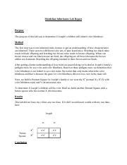 Mendelian Inheritance Lab Report Docx Mendelian Inheritance Lab Report Purpose The Purpose Of