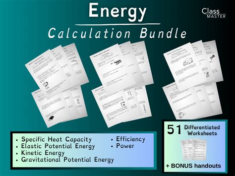 Energy Calculations Bundle Teaching Resources