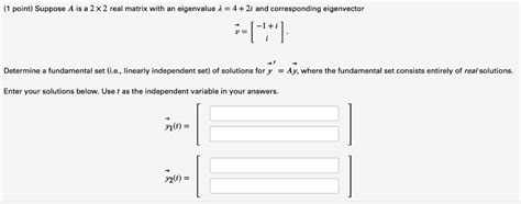 Solved 1 Point Suppose A Is A 2x2 Real Matrix With An