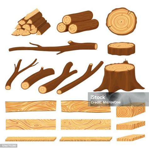 만화 목재 소나무 목재 판자 더미 및 오래된 장작 물체 목재 더미 숲 그루터기 및 로그 트리 트렁크 최근 벡터 세트 그루터기 식물 부위에 대한 스톡 벡터 아트 및 기타