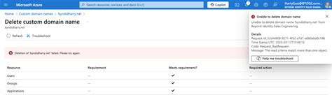 Unable To Delete Domain Name Microsoft Qanda