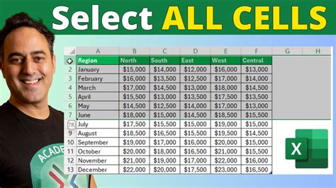 How To Select All Cells In Excel Fast Myexcelonline