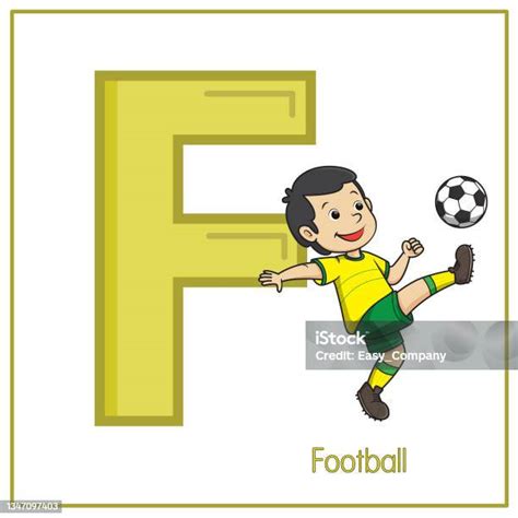 알파벳 문자 F 어퍼 케이스 또는 영어 학습 연습 Abc를위한 대문자와 축구의 벡터 그림 스포츠에 대한 스톡 벡터 아트 및 기타 이미지 스포츠 Championship