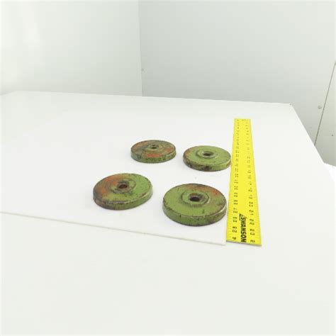 CNC Machine Leveling Pads Feet Target 4 1 4 Diameter 5 8 Thru Hole Lot Of 4 Bullseye
