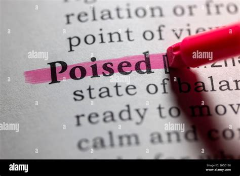 Fake Dictionary Word Dictionary Definition Of Poised Stock Photo Alamy