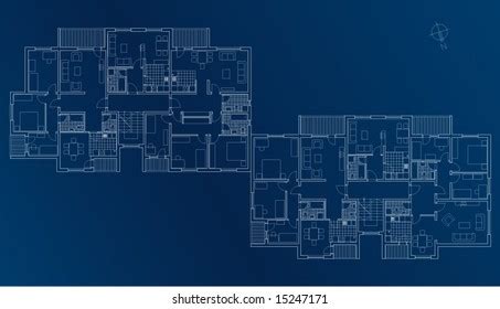 Blueprint Plan Building Floor Stock Vector Royalty Free Shutterstock