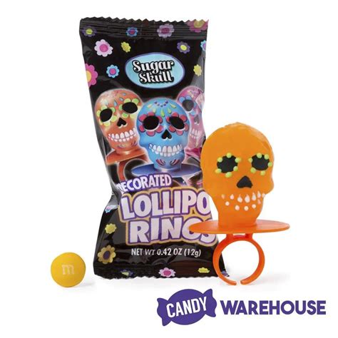 Flix Day Of The Dead Lollipop Rings Candy 18 Piece Box Candy Warehouse