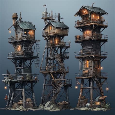 Premium Photo Fire Tower Game Assets