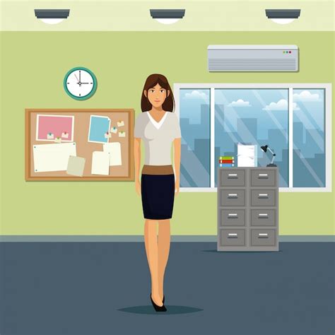 Premium Vector Woman Workspace