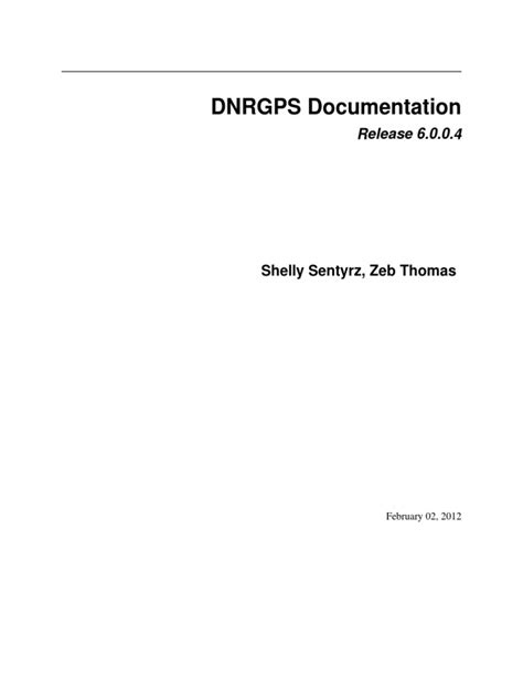 Dnrgps Documentation Release 6004 Pdf Arc Gis Esri
