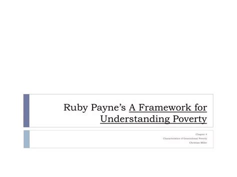 Ppt Ruby Paynes A Framework For Understanding Poverty Powerpoint