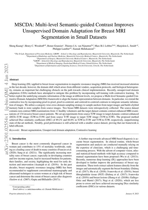 Pdf Mscda Multi Level Semantic Guided Contrast Improves Unsupervised Domain Adaptation For