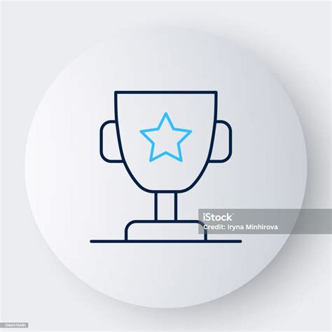 흰색 배경에 격리 된 라인 어워드 컵 아이콘 우승자 트로피 기호 챔피언십 또는 경쟁 트로피 스포츠 성취 기호 다채로운 개요 개념