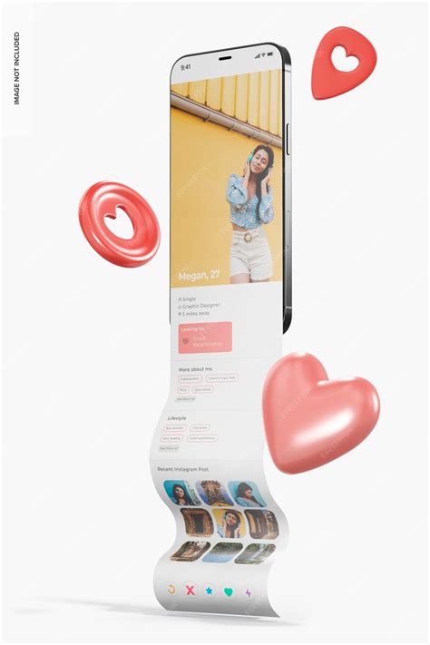 Premium Psd Dating Page Long Scroll Screen Mockup Left View