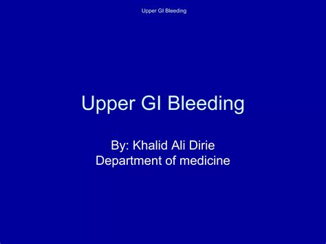 Upper Gi Bleeding PPT