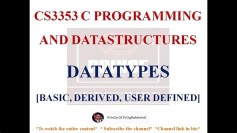 Dataypes Notes Cs3353 C Programming And Datastructures Notes Youtube