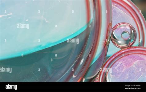 Cyber Pink Glass Spheres Overlapping Each Other Abstract Dramatic