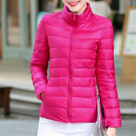 Womens Lightweight Packable Puffer Jacket Long Sleeve Comfortable