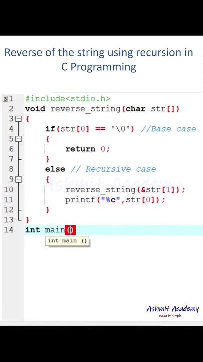 Reverse Of The String Using Recursion In C Programming C Programming