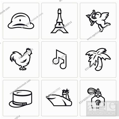 The French Capital And The Countrys Symbols Stock Vector Vector And Low Budget Royalty Free