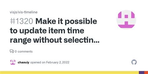 Make It Possible To Update Item Time Range Without Selecting It · Issue 1320 · Visjsvis