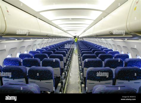Airbus A320 Cabin Seats Interior Of Airbus Airliner With Ground