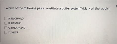solved which of the following pairs constitute a buffer
