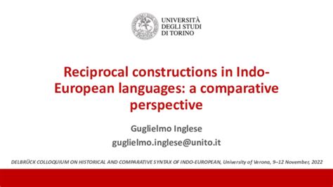 Pdf Reciprocal Constructions In Indo European Languages A Comparative Perspective
