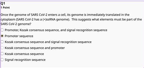 Solved The Correct Answer Is Kozak Consensus Sequence And Signal
