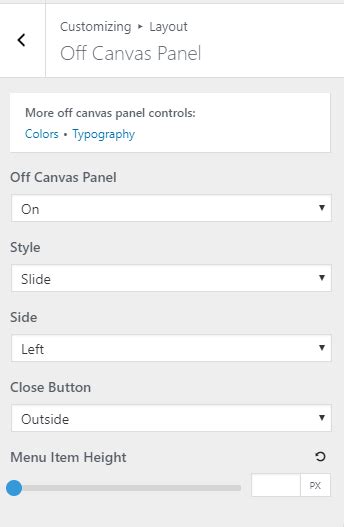 Off Canvas Panel Overview Documentation