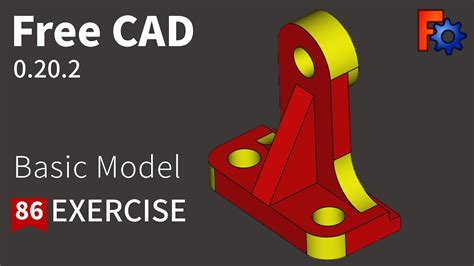 Freecad Tutorial For Beginnersbasic Model Exercise 86 Youtube