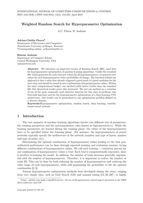 Pdf Weighted Random Search For Hyperparameter Optimization