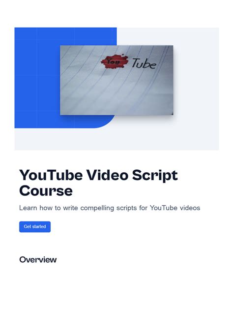 Youtube Video Script Course Pdf Storytelling You Tube