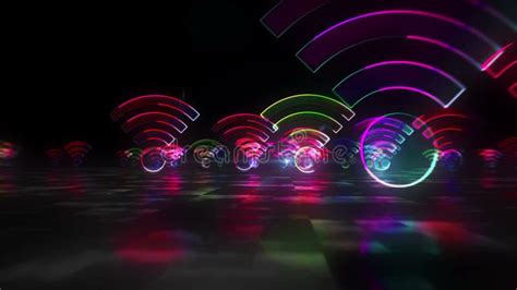 Wifi Hotspot And 5g Symbol Abstract Loopable Hyperspace Animation Stock Footage Video Of