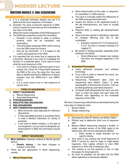 modx lec mid 3 dna sequencing pdf dna sequencing sequencing