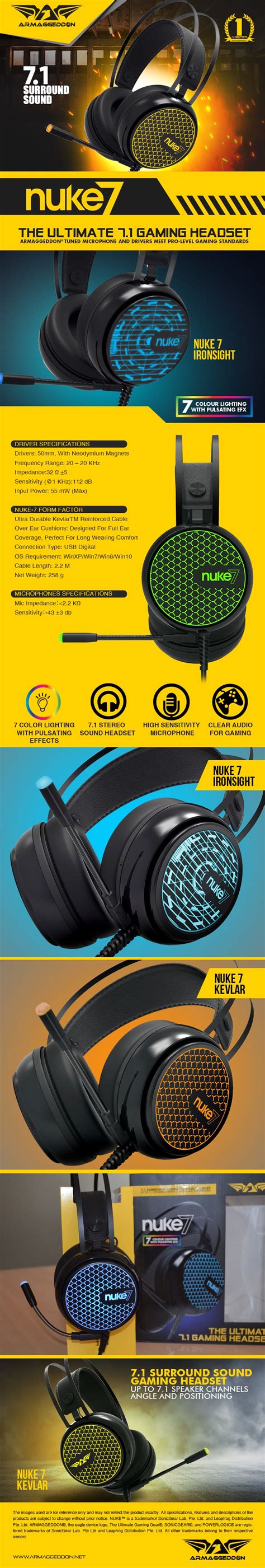 Armaggeddon Nuke 7 Gaming 7 1 Headset Iron Sight Ritec It