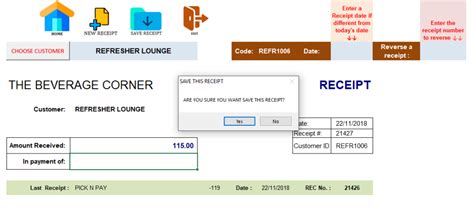 Create Receipt Izzy Excel Solutions