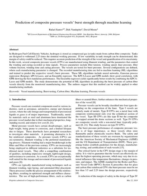 Predictingtheburststrengthofcompositepressurevesselsthrough