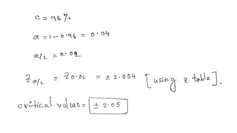 compute the critical value z subscript alpha divided by zα 2 that
