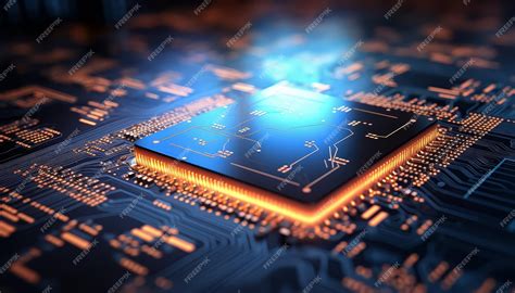 Premium Photo Microcircuit System With Information Transmission