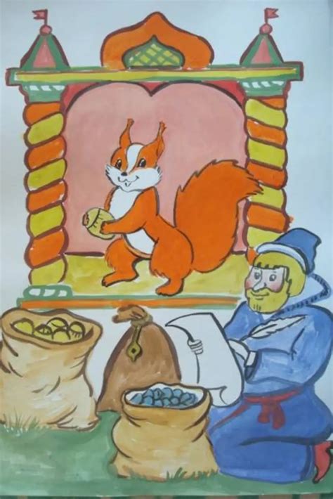 Белочка из сказки о царе салтане рисунки