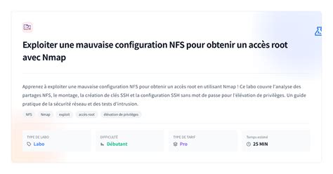 Exploiter Une Mauvaise Configuration Nfs Pour Obtenir Un Accès Root Avec Nmap Labex